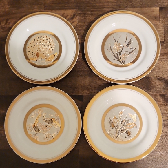 Accents | Set Of 4 Chokin Plates Hummingbird Birds Butterfly | Poshmark